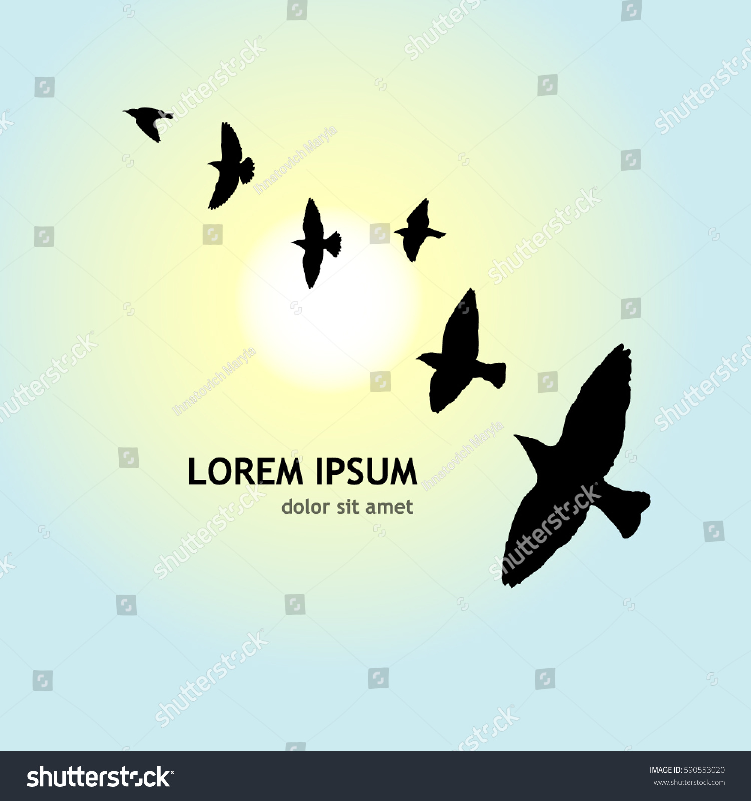 Birds Flying Vector: vector de stock (libre de regalías) 590553020 ...