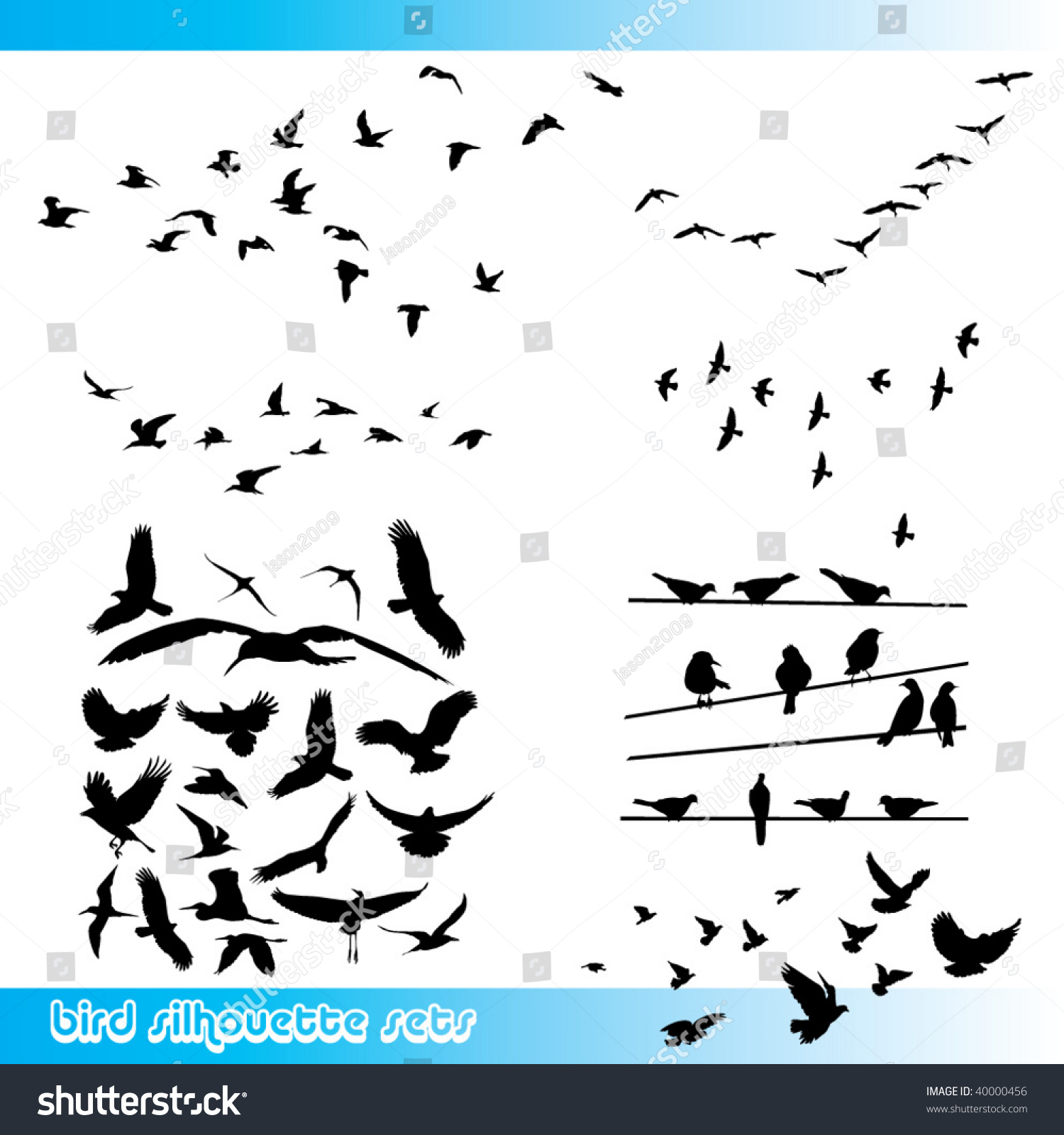 Birds Silhouette Sets Stock Vector (Royalty Free) 40000456