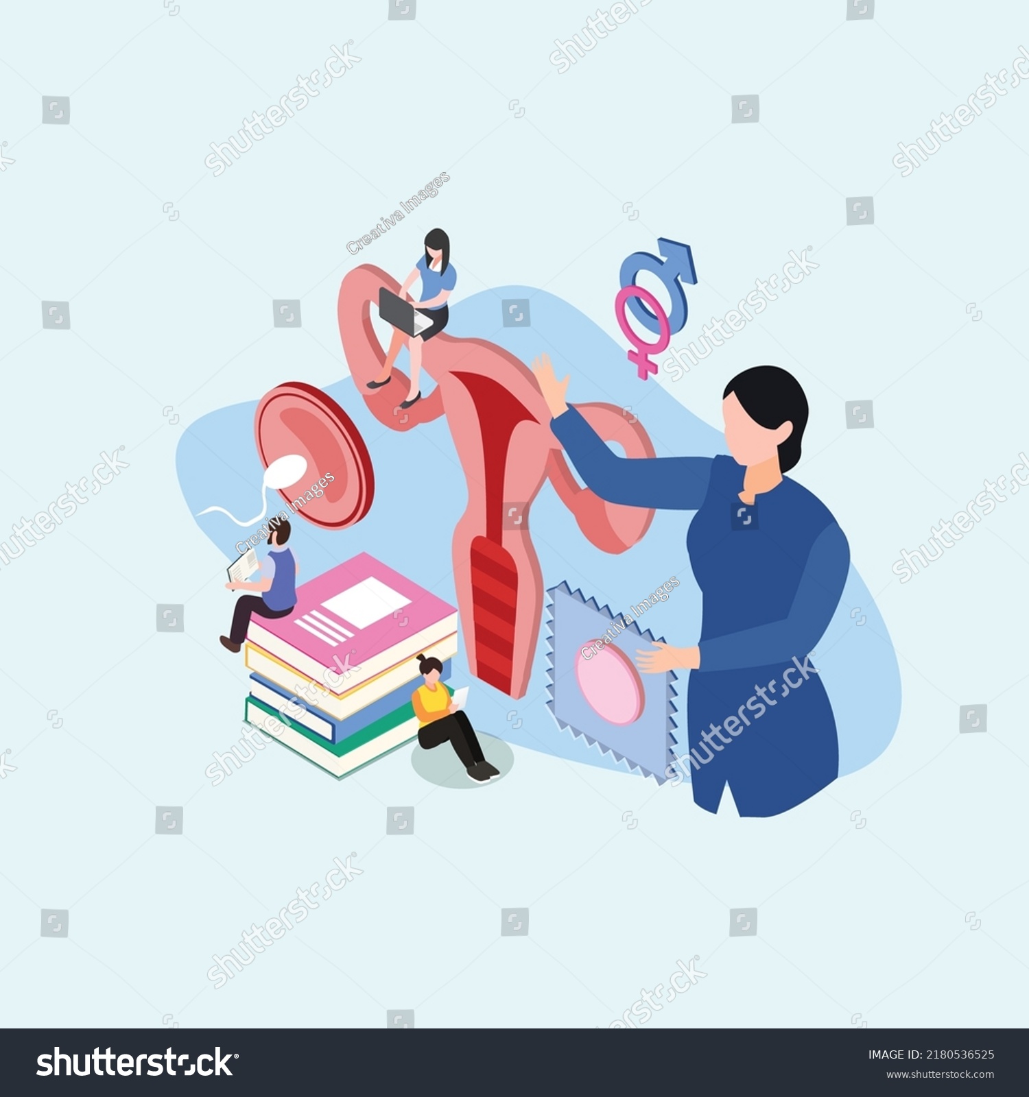 Birth Control Sex Education Isometric 3d Stock Vector Royalty Free