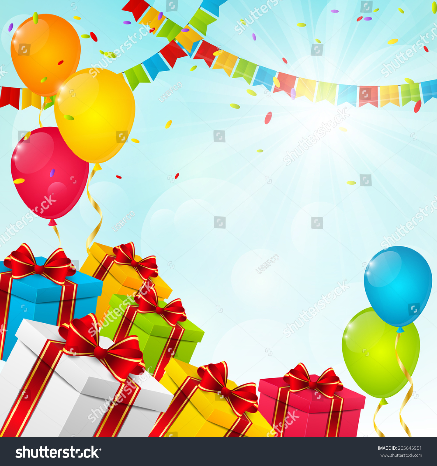 Birthday Background Your Design Stock Vector (Royalty Free) 205645951 ...