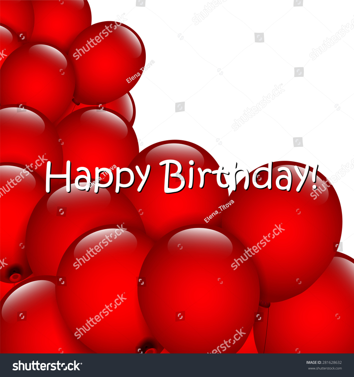 Birthday Background Red Balloons Stock Vector (Royalty Free) 281628632 ...