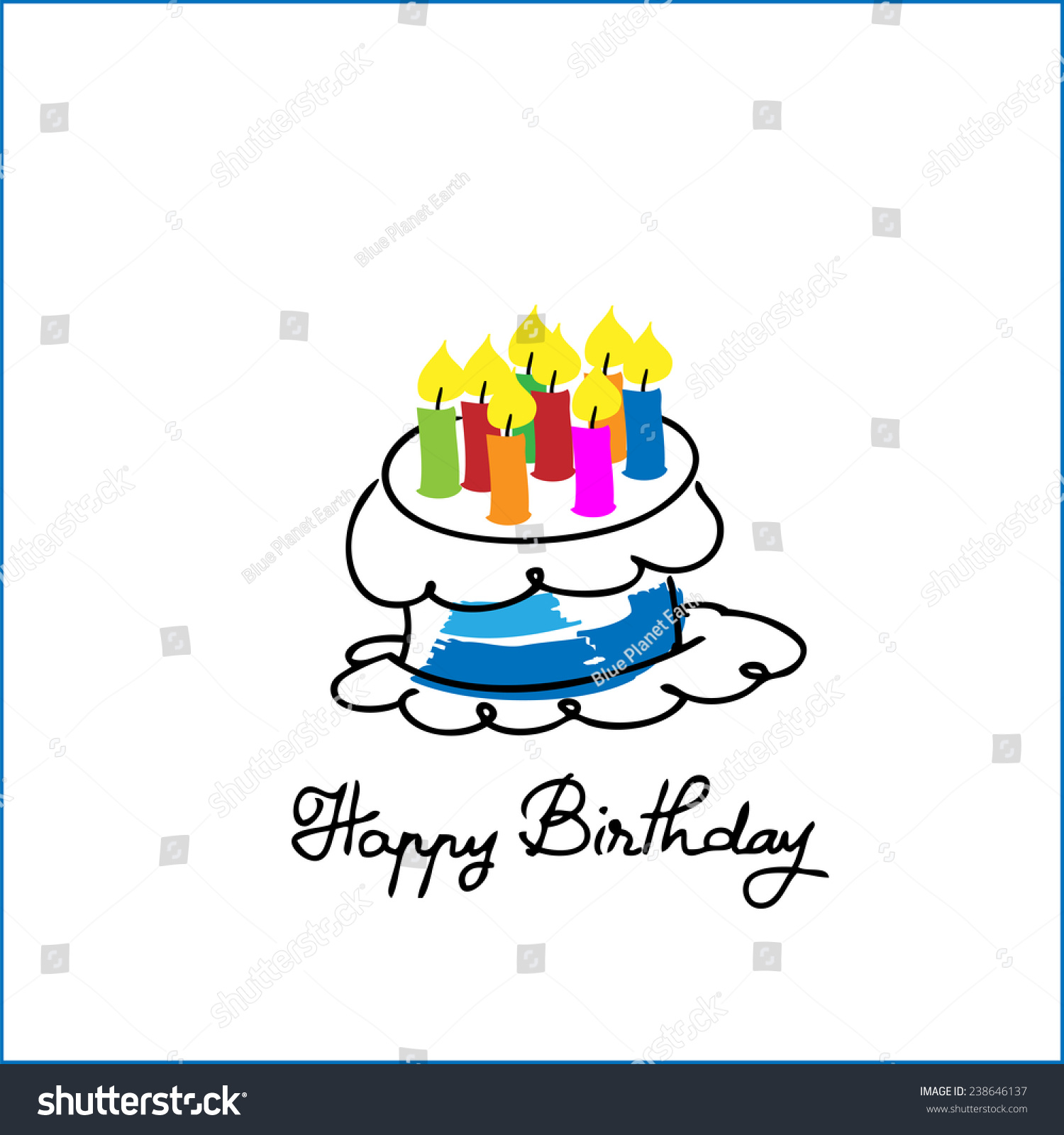 Birthday Cake Cartoon Drawing Vector Stock Vector (Royalty Free ...