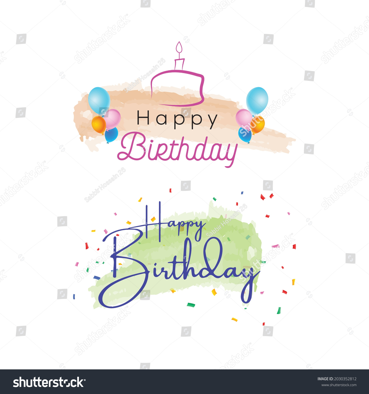 Birthday Calligraphy Vector Design Template Stock Vector (Royalty Free ...