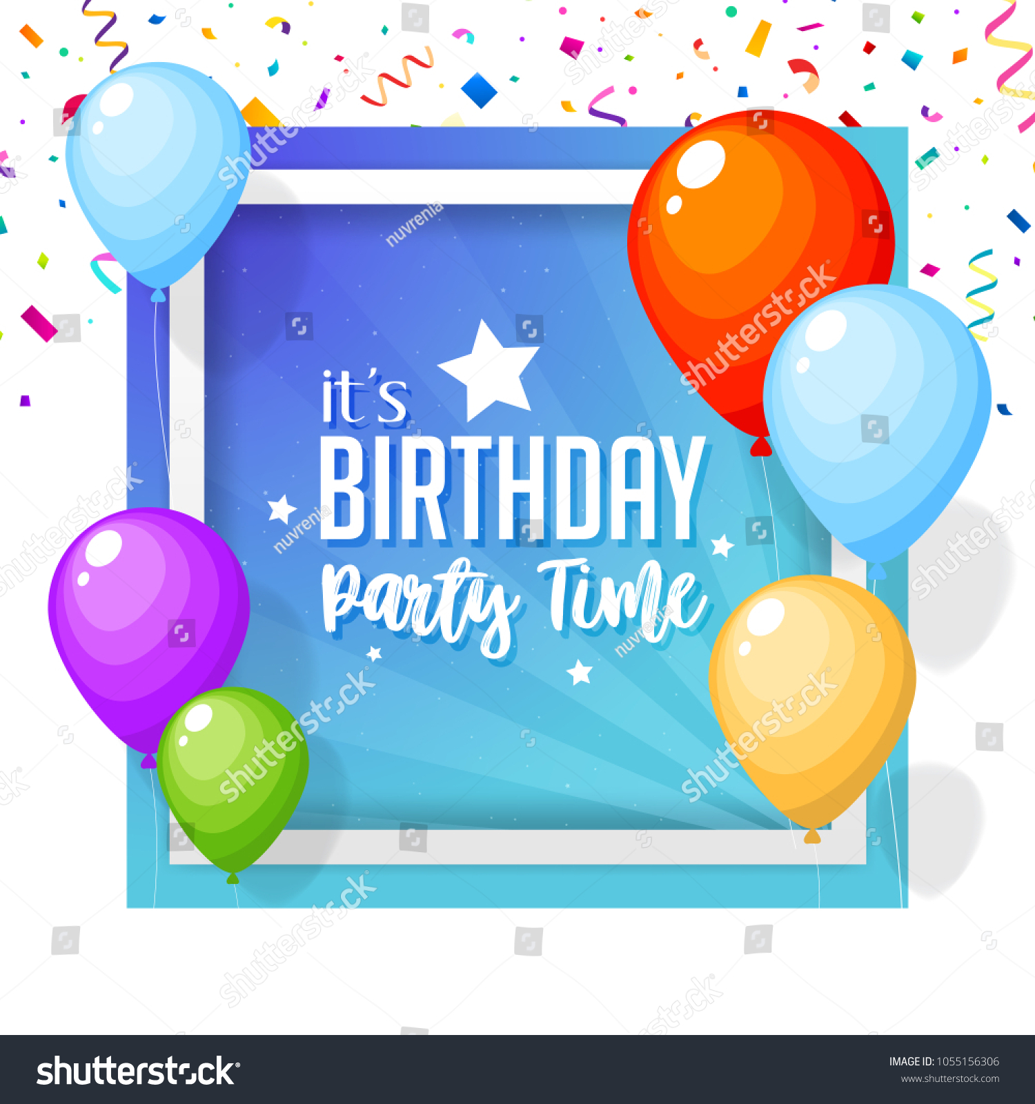 Birthday Card Gradient Background Stock Vector (Royalty Free) 1055156306