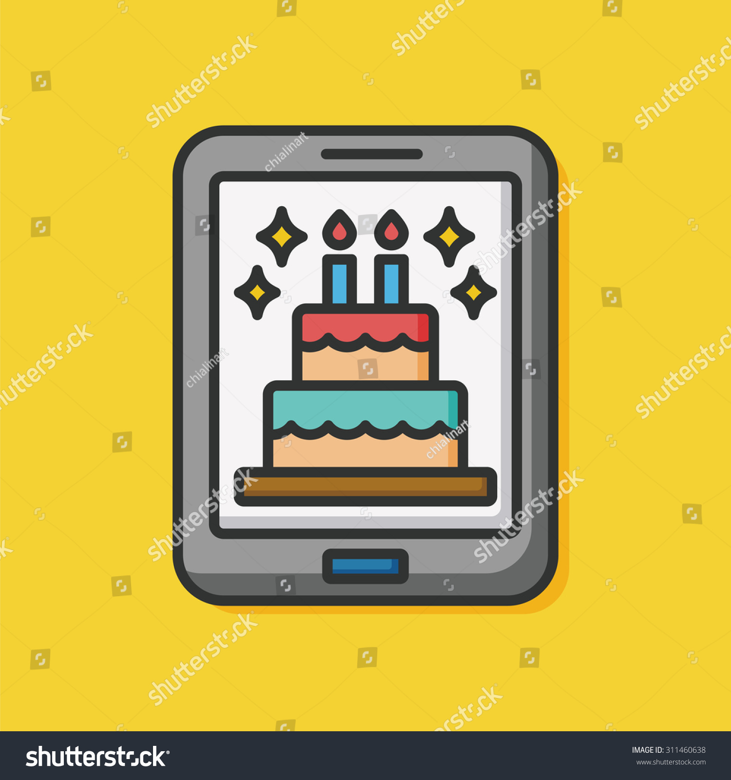 Birthday Ecard Icon Stock Vector (Royalty Free) 311460638 | Shutterstock