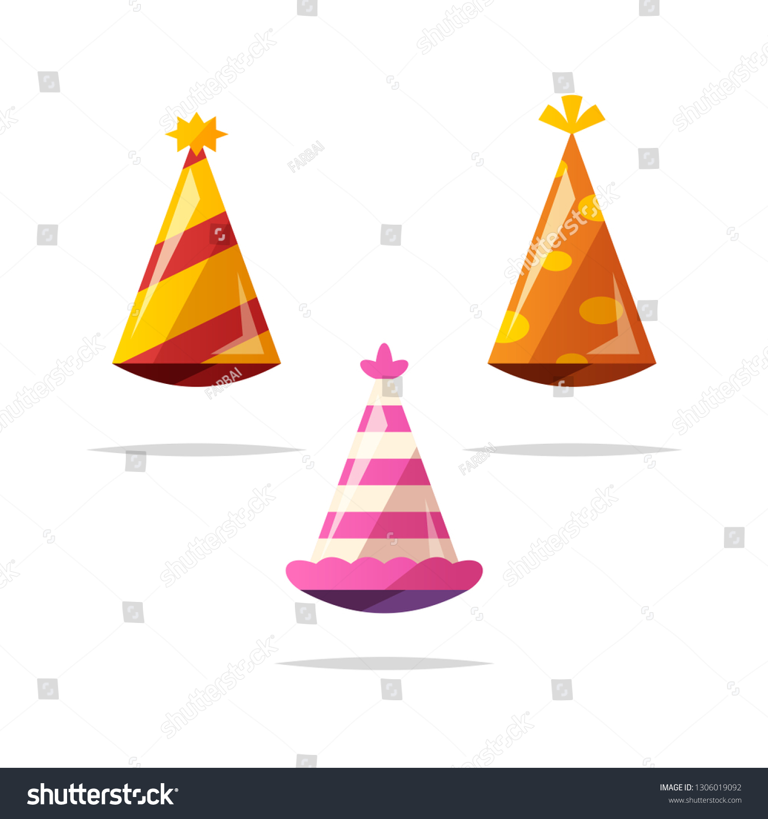 Birthday Hats Vector Isolated Illustration Stock Vector (Royalty Free ...