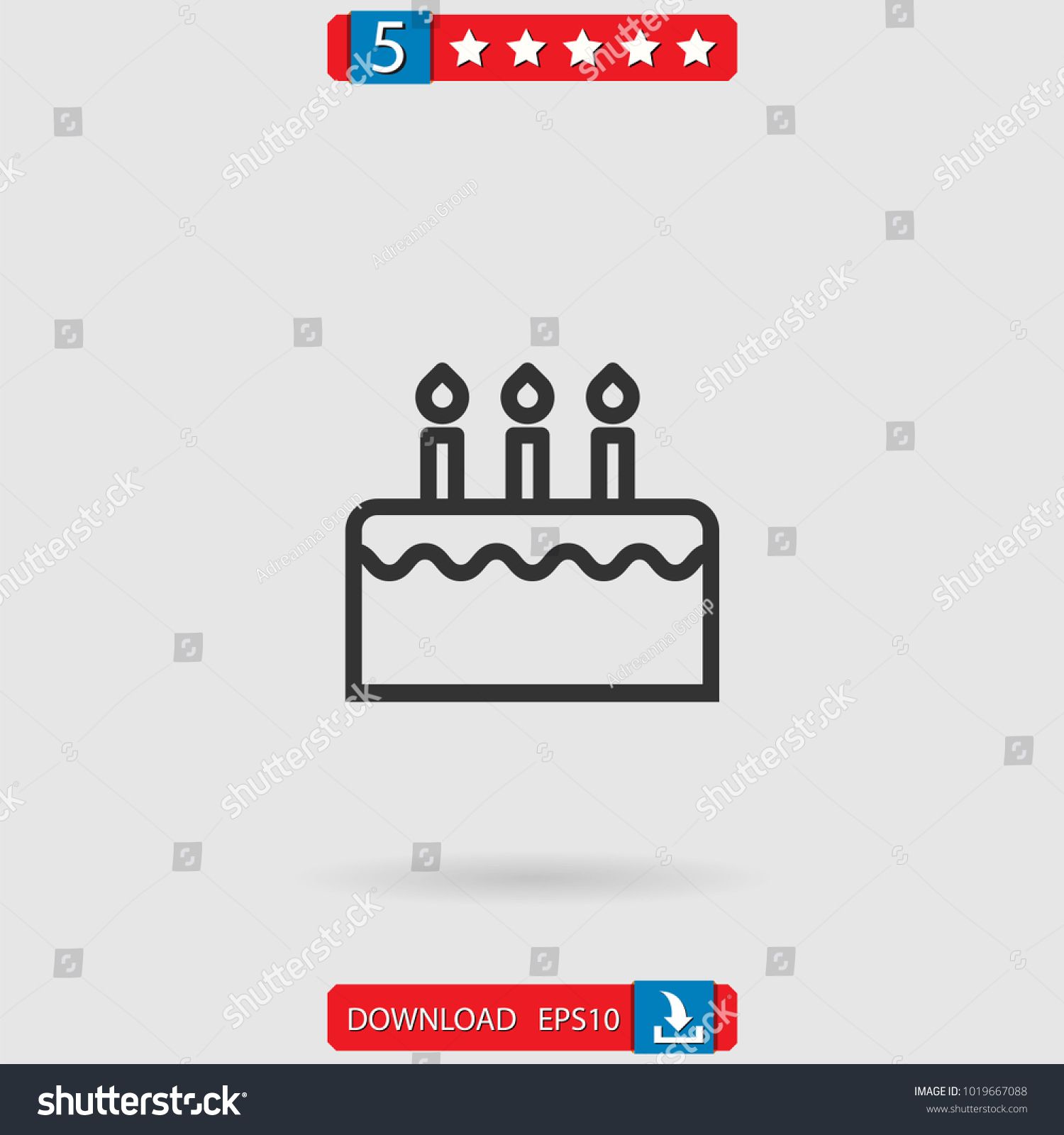 Birthday Vector Icon Stock Vector (Royalty Free) 1019667088 | Shutterstock