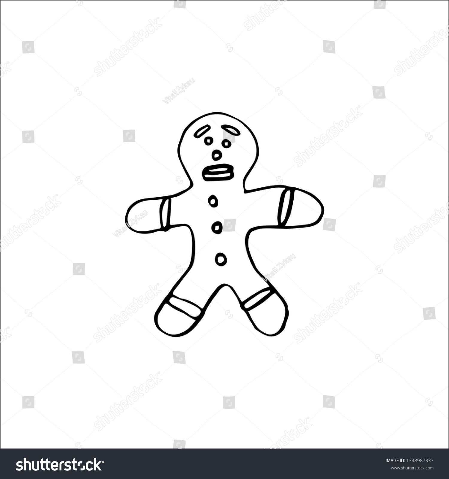 Biscuit Man Vector Sketch Stock Vector (Royalty Free) 1348987337