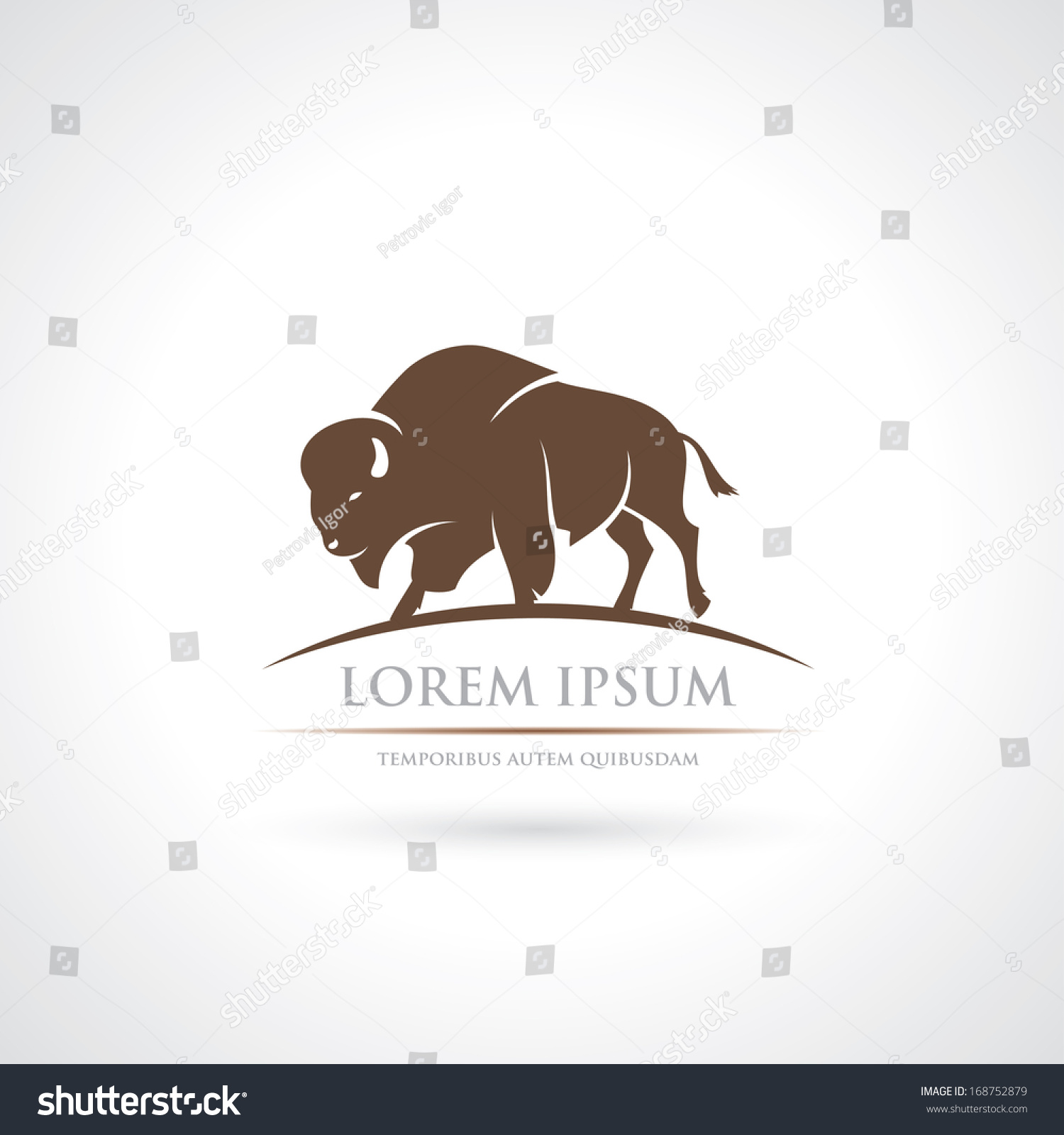 Bison Label Vector Illustration Stock Vector (Royalty Free) 168752879 ...