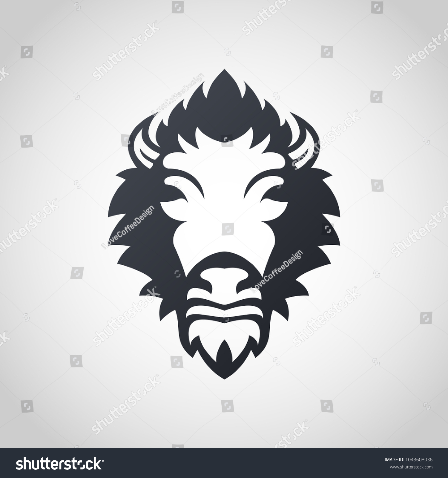 Bison Logo Icon Design Vector Illustration Stock Vector (Royalty Free ...