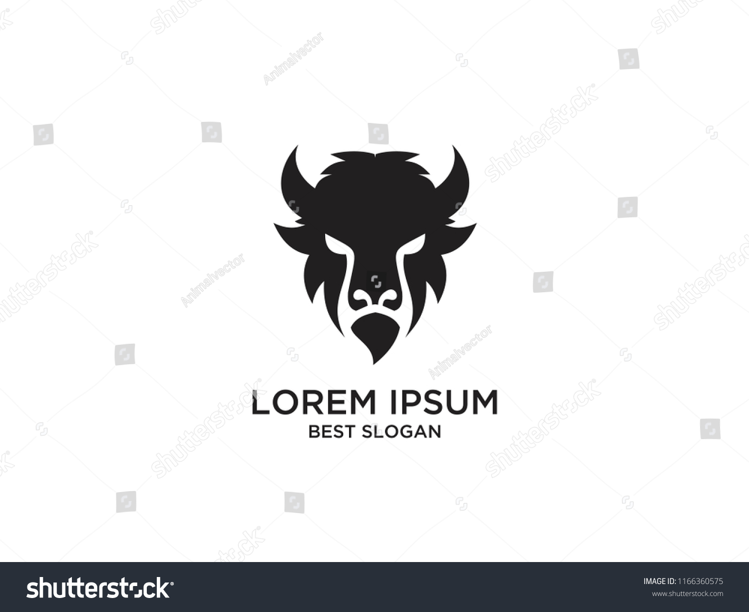 Bison Logo Icon Designs Stock Vector (Royalty Free) 1166360575 ...