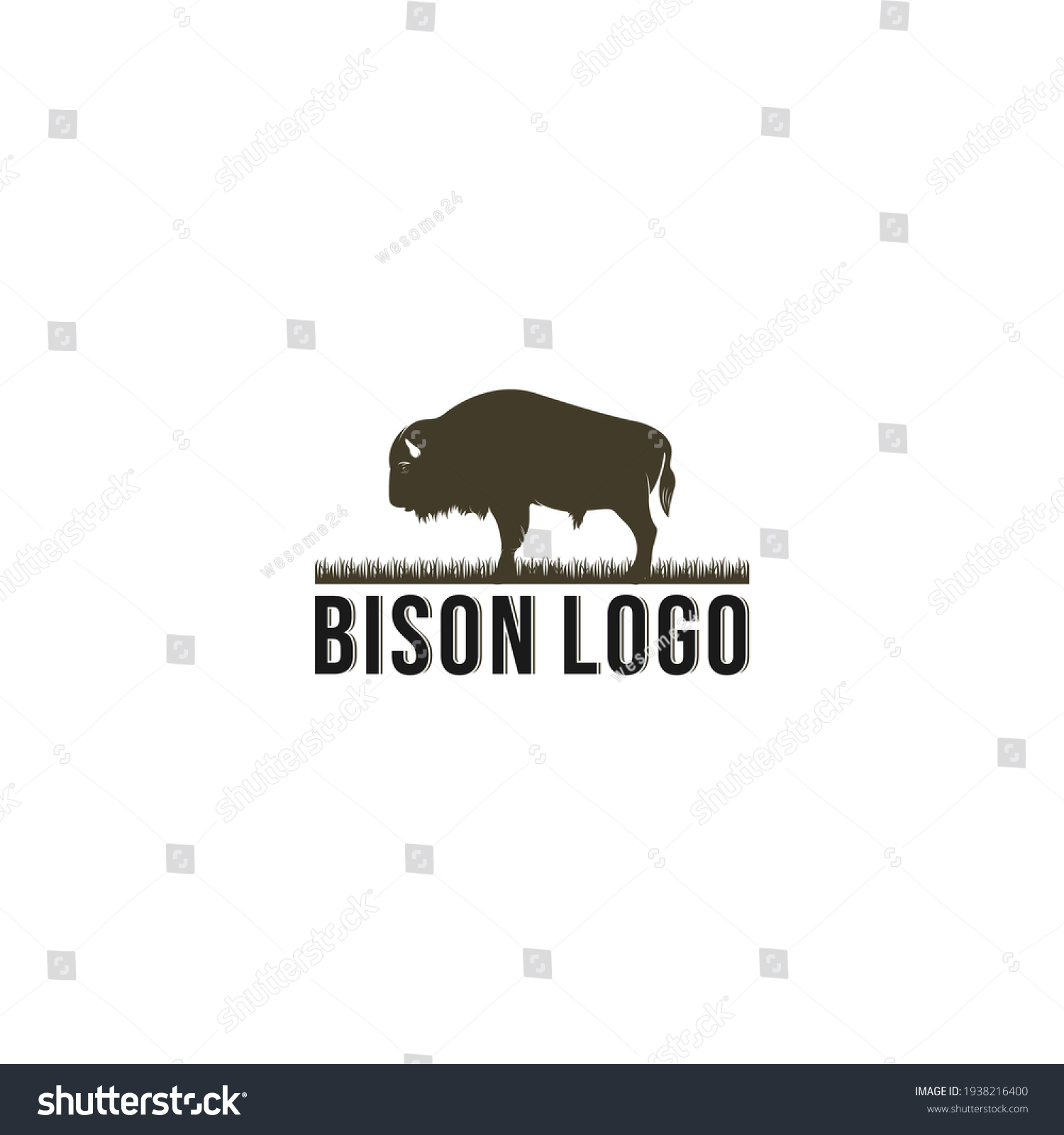 Bison Logo Bison Illustration Using White: เวกเตอร์สต็อก (ปลอดค่า ...