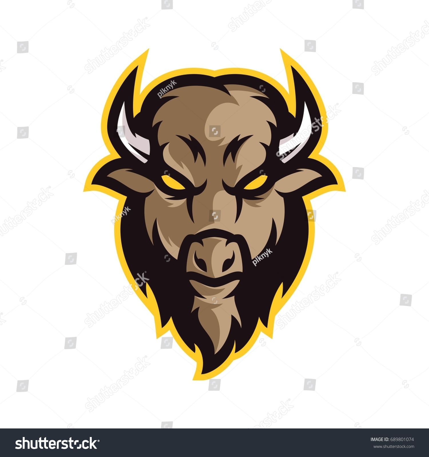 Bison Vector Logo Icon Mascot Illustration Stock Vector (Royalty Free ...