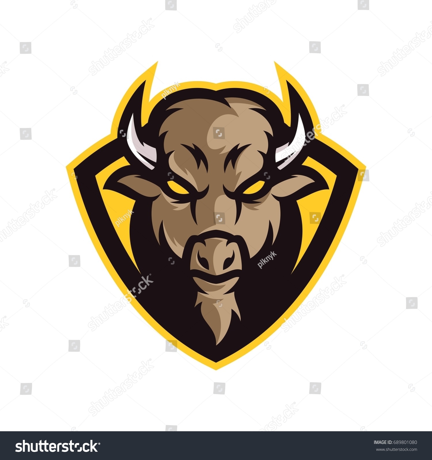 Bison Vector Logo Icon Mascot Illustration Stock Vector (Royalty Free ...