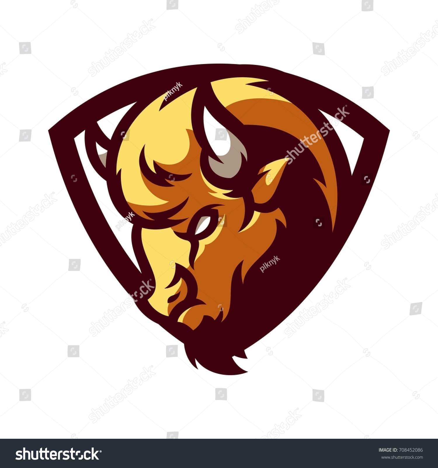 Bison Vector Logo Icon Mascot Illustration Stock Vector (Royalty Free ...
