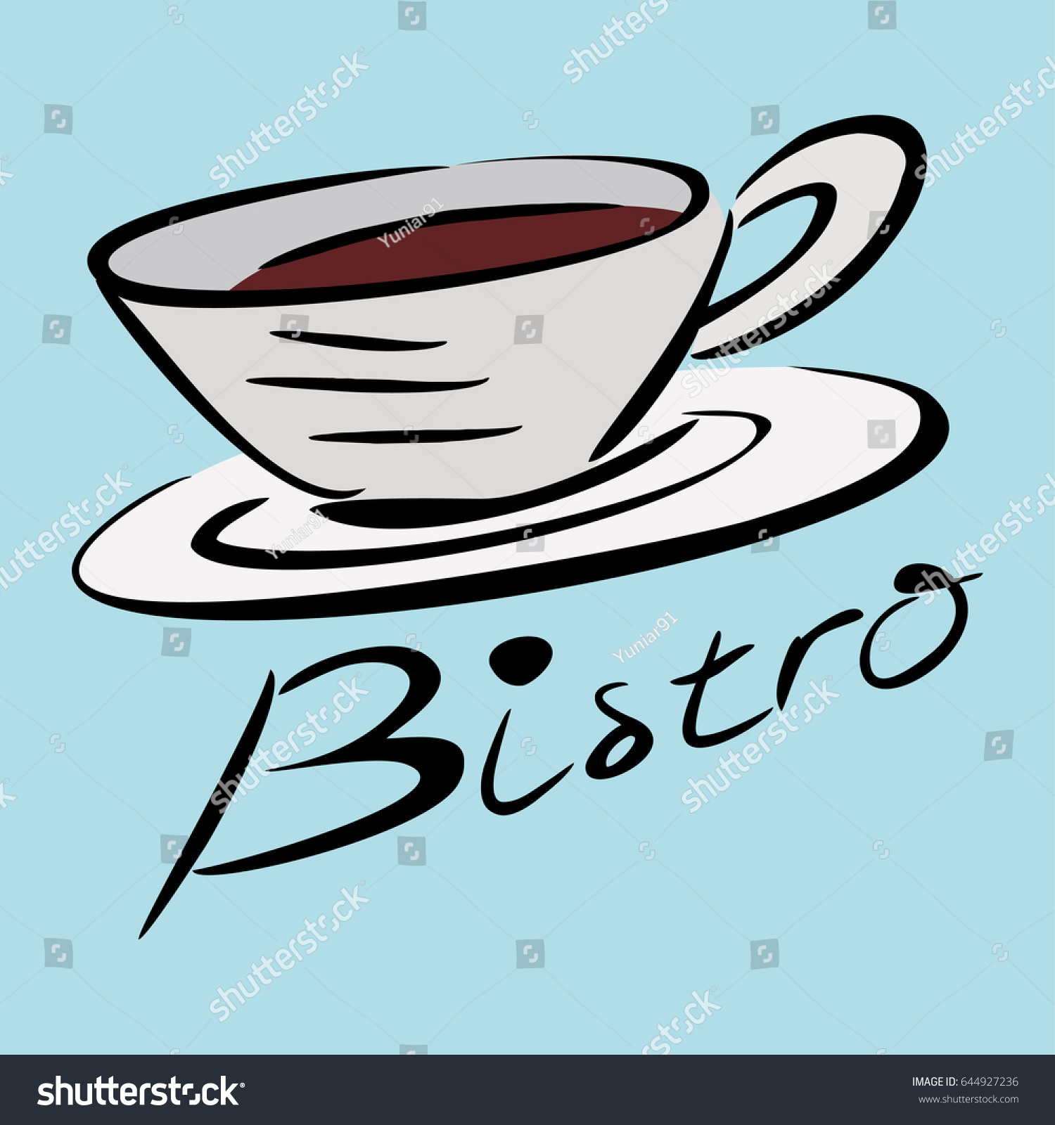 Bistro Vector Illustration Stock Vector (Royalty Free) 644927236 ...