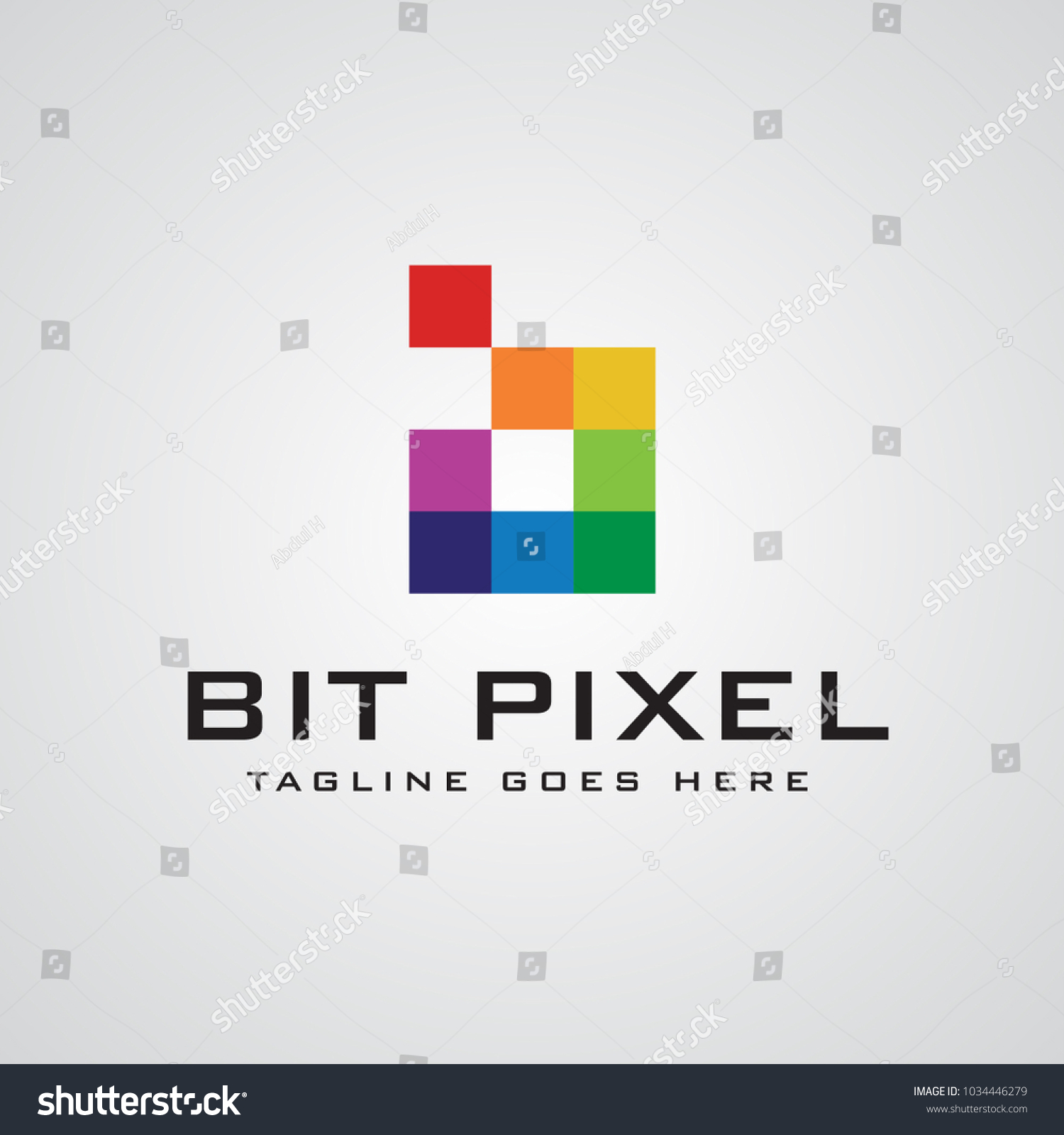Bit Pixel Letter B Logo Vector: vector de stock (libre de regalías ...