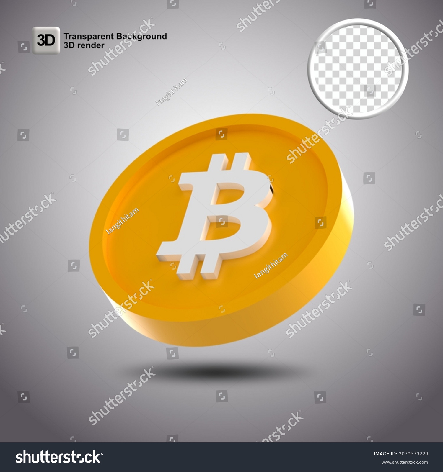 Bitcoin 3d Model Render Transparent: vetor stock (livre de direitos ...
