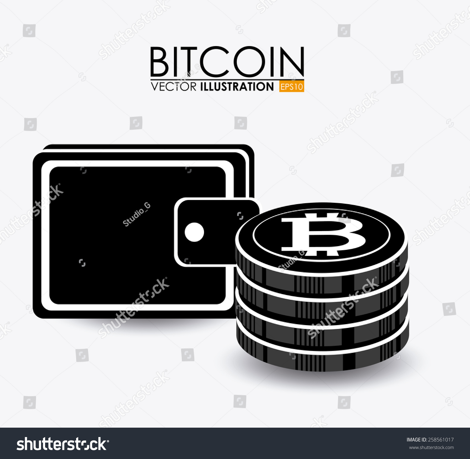 Bitcoin Desgin Over White Background Vector Stock Vector (Royalty Free ...