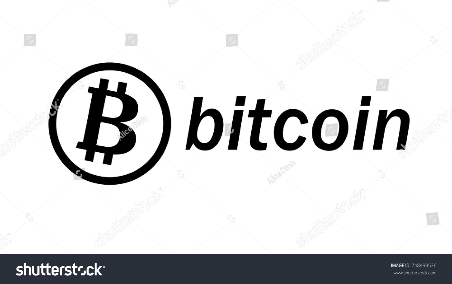 Bitcoin Logo Black White Vector Stock Vector (Royalty Free) 748499536
