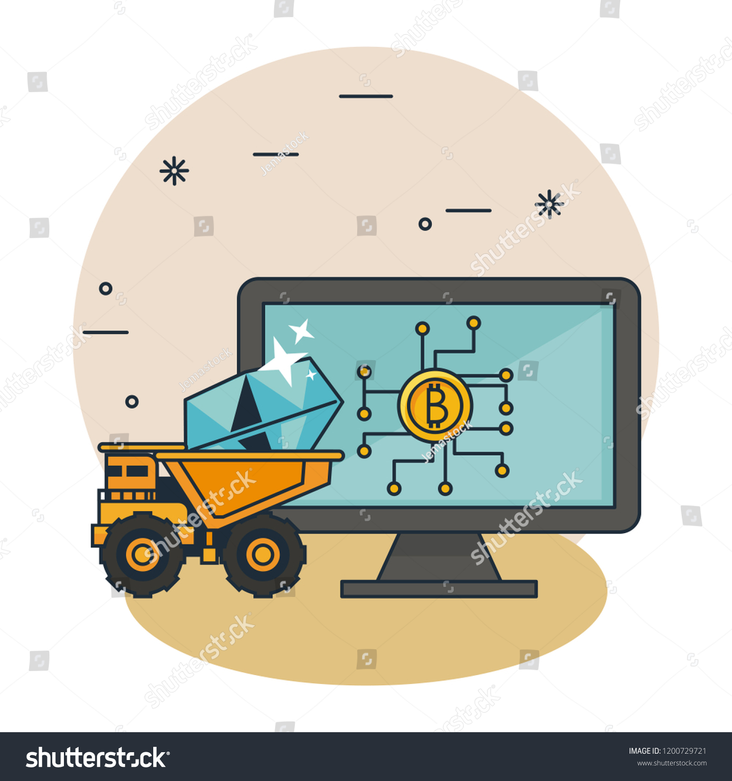 Bitcoin Mining Cartoons Stock Vector (Royalty Free) 1200729721 ...