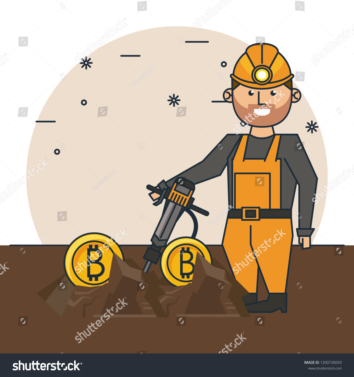 Bitcoin Mining Cartoons Stock Vector (Royalty Free) 1200730093 ...