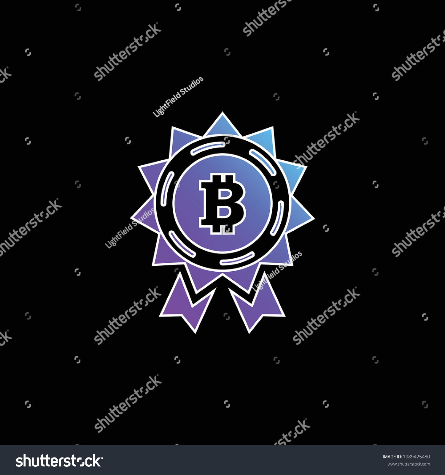 Bitcoin Reward Label Blue Gradient Vector Stock Vector (Royalty Free ...