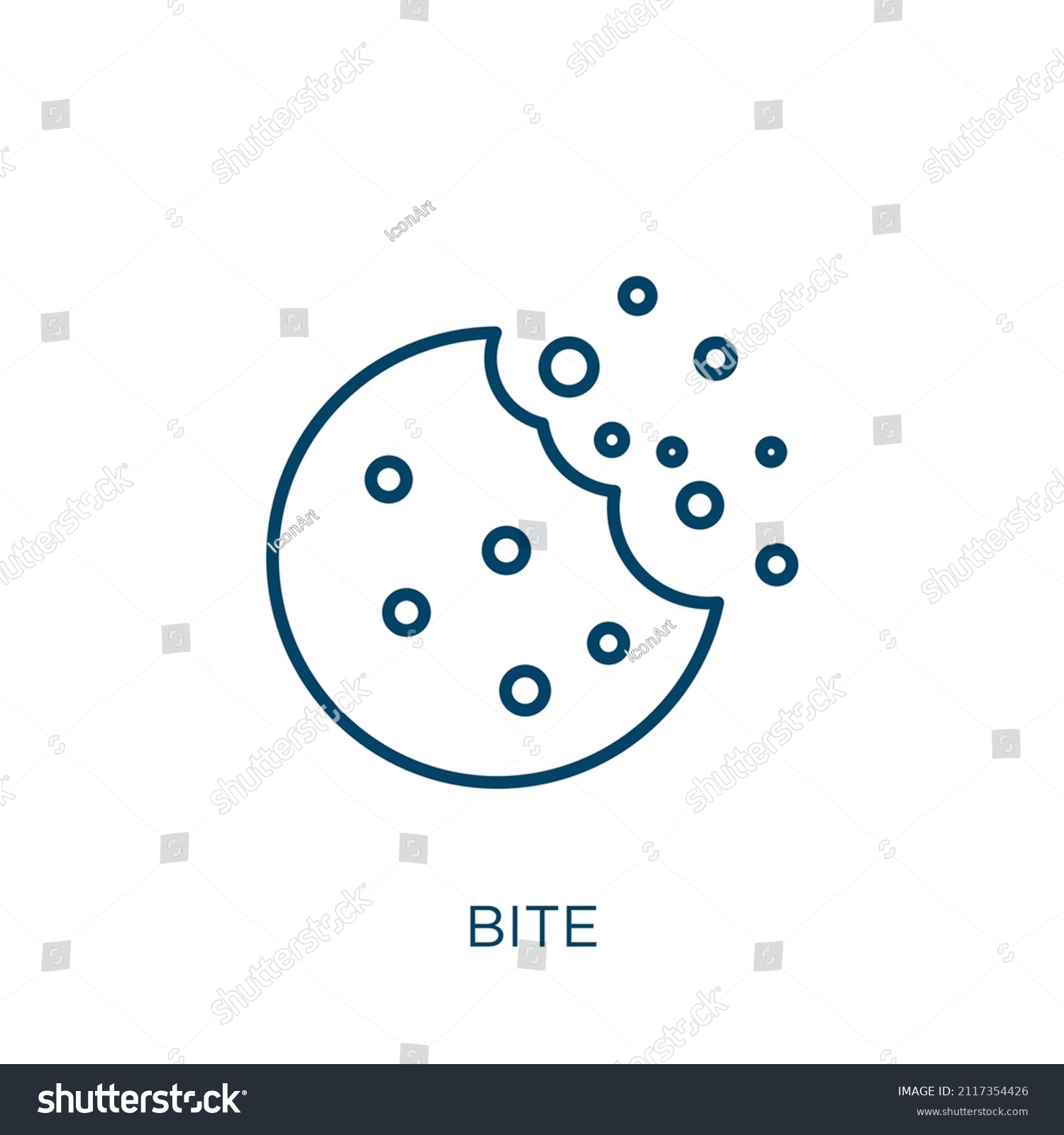 Bite Icon Thin Linear Bite Outline Stock Vector (Royalty Free) 2117354426