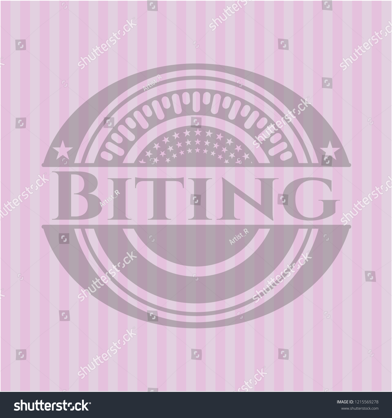 Biting Badge Pink Background Stock Vector (Royalty Free) 1215569278