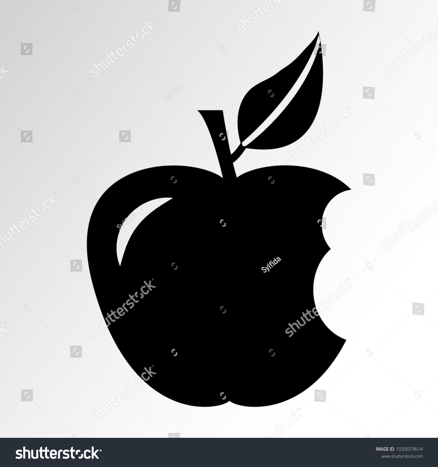 Bitten Apple Black Silhouette Vector Illustration Stock Vector (Royalty ... Bitten Apple Black Silhouette Vector Illustration Stock Vector (Royalty ...