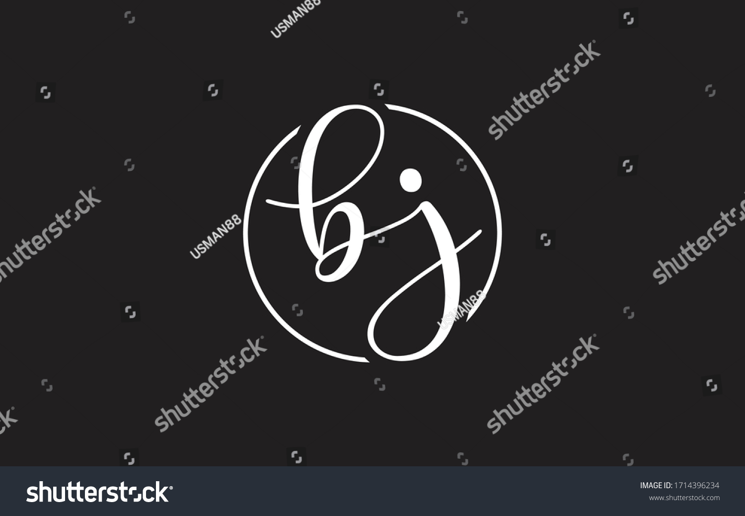 Bj Jb B J Lowercase Cursive Stock Vector (Royalty Free) 1714396234 ...