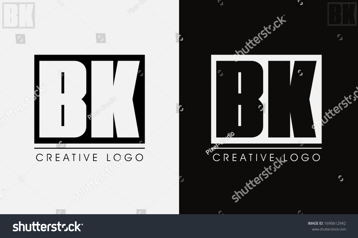 Bk Letter Logo Design Template Vector Stock Vector (Royalty Free ...