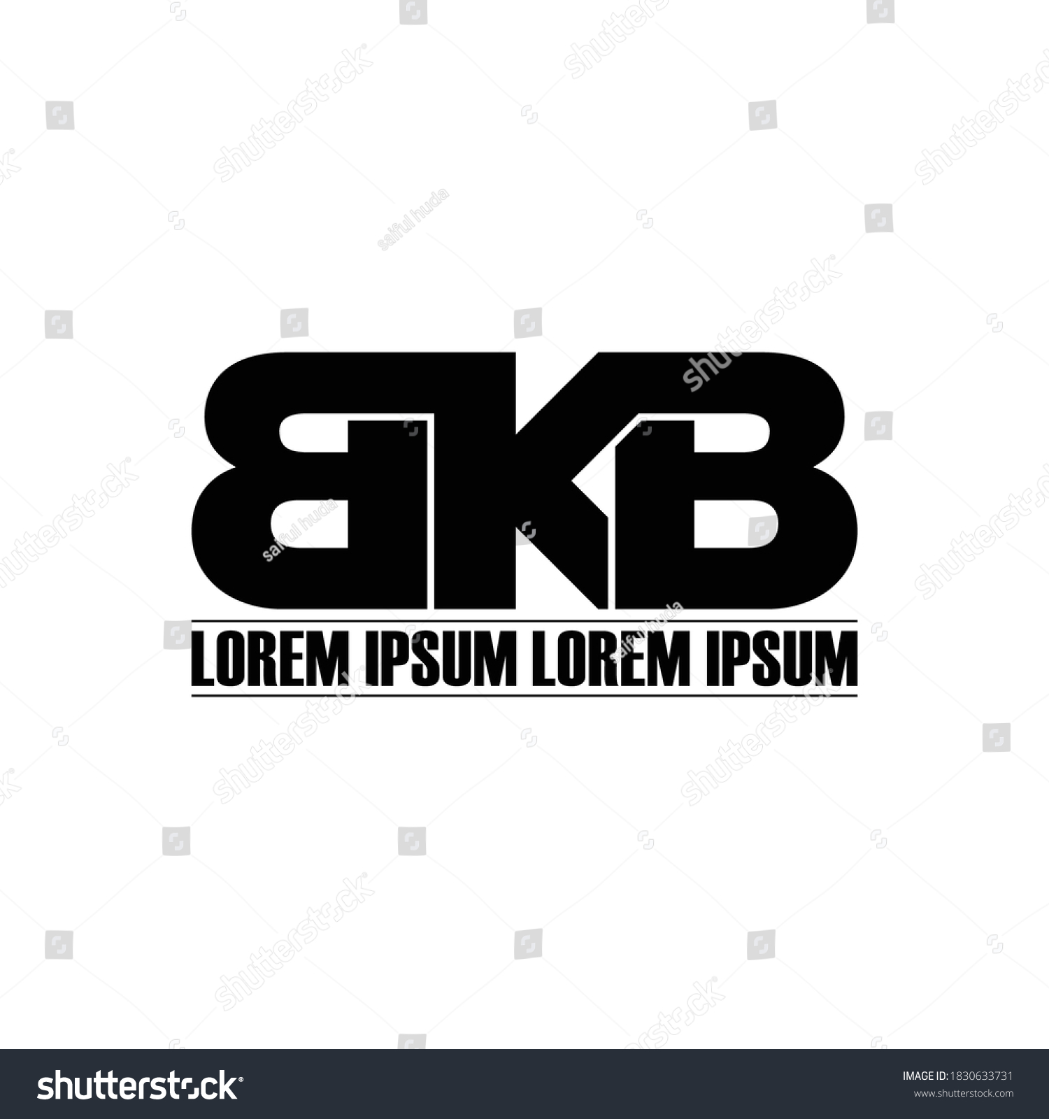 Bkb Letter Monogram Logo Design Vector Stock Vector (Royalty Free ...