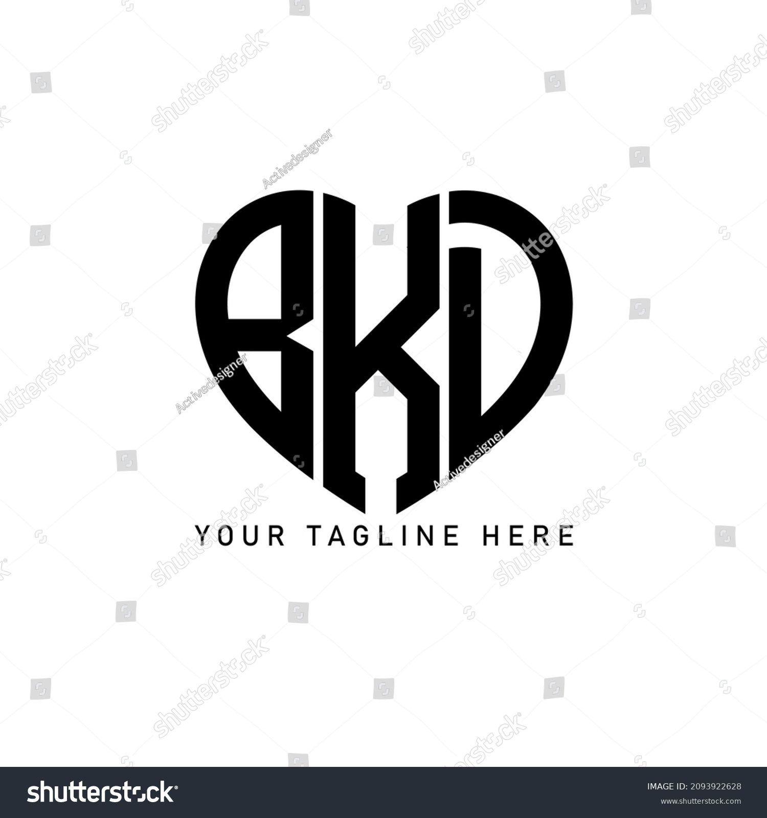 Bkd Unique Abstract Geometric Vector Logo Stock Vector (Royalty Free ...