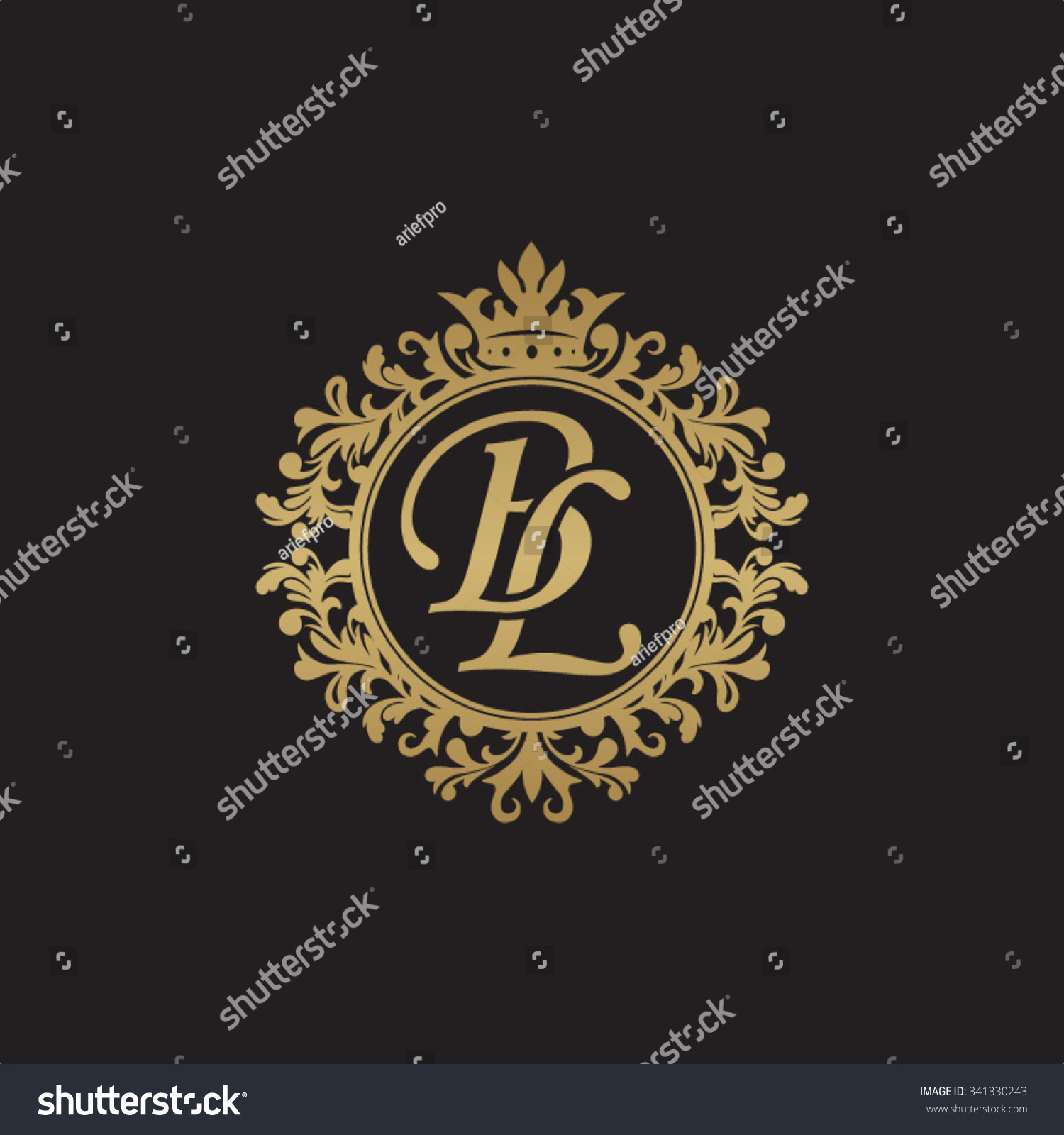 Bl Initial Luxury Ornament Monogram Logo Stock Vector 341330243 ...