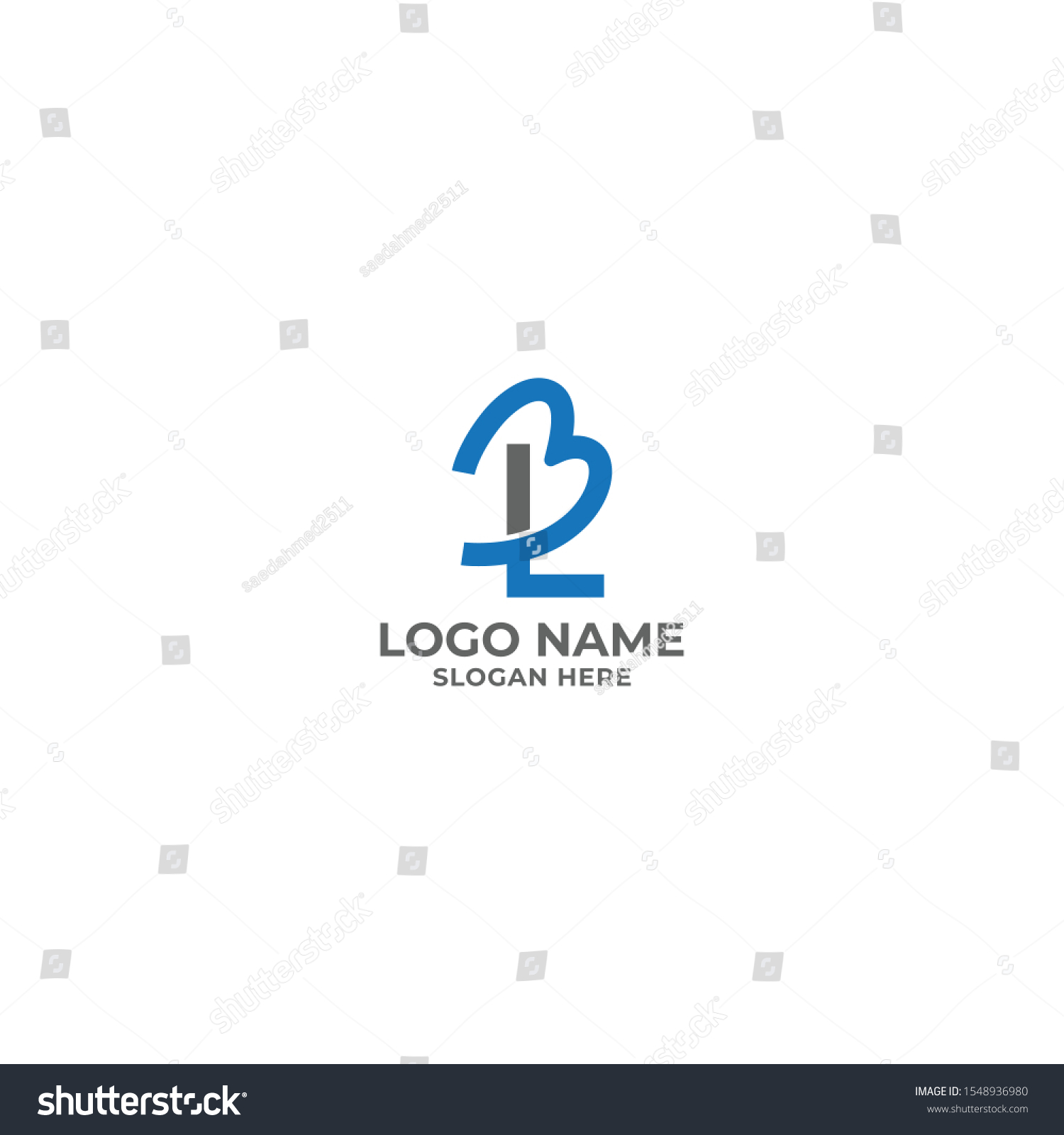 Bl Letter Logo Design Template Full: vector de stock (libre de regalías ...