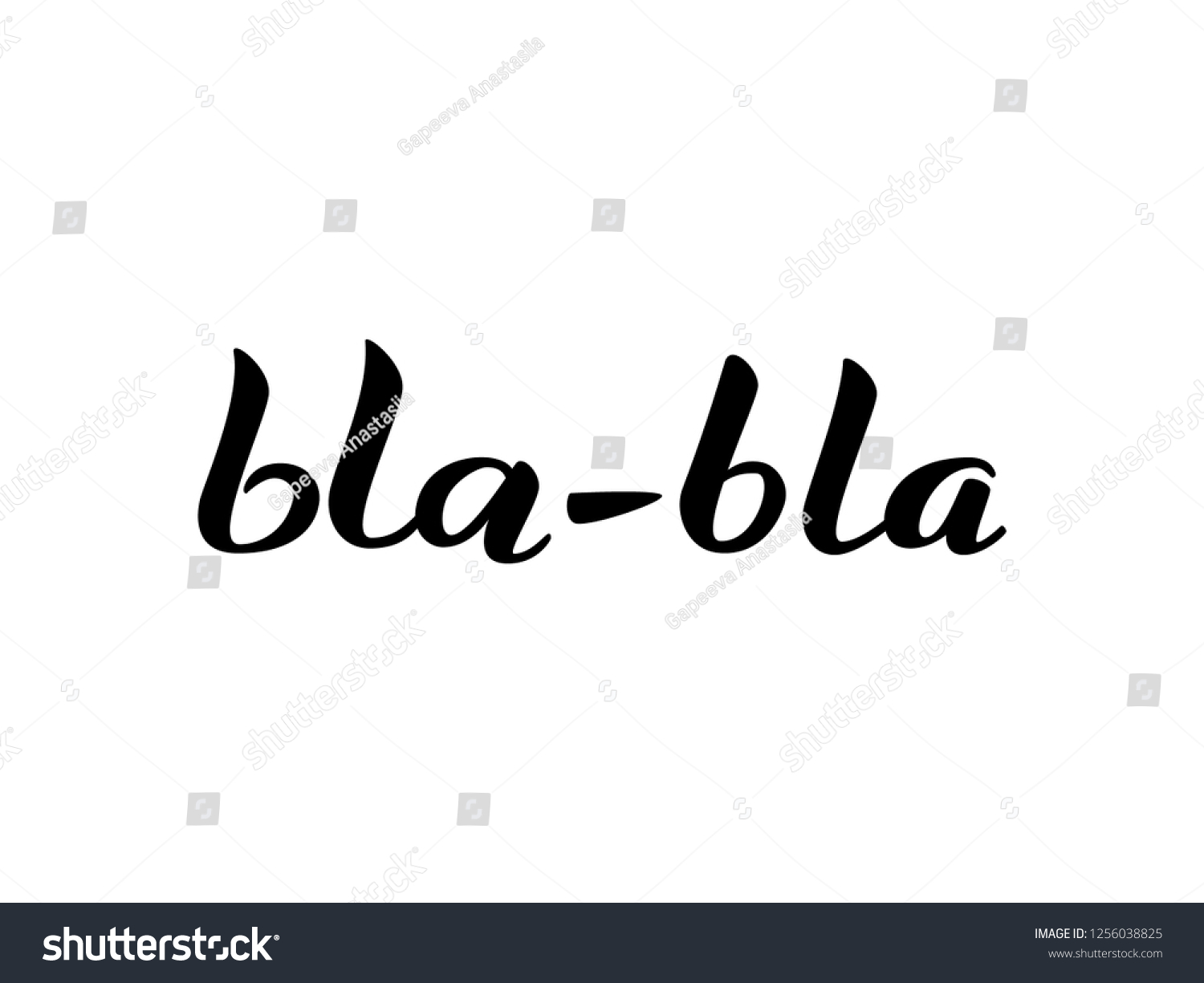 Blabla Lettering Vector Illustration Stock Vector (Royalty Free) 1256038825