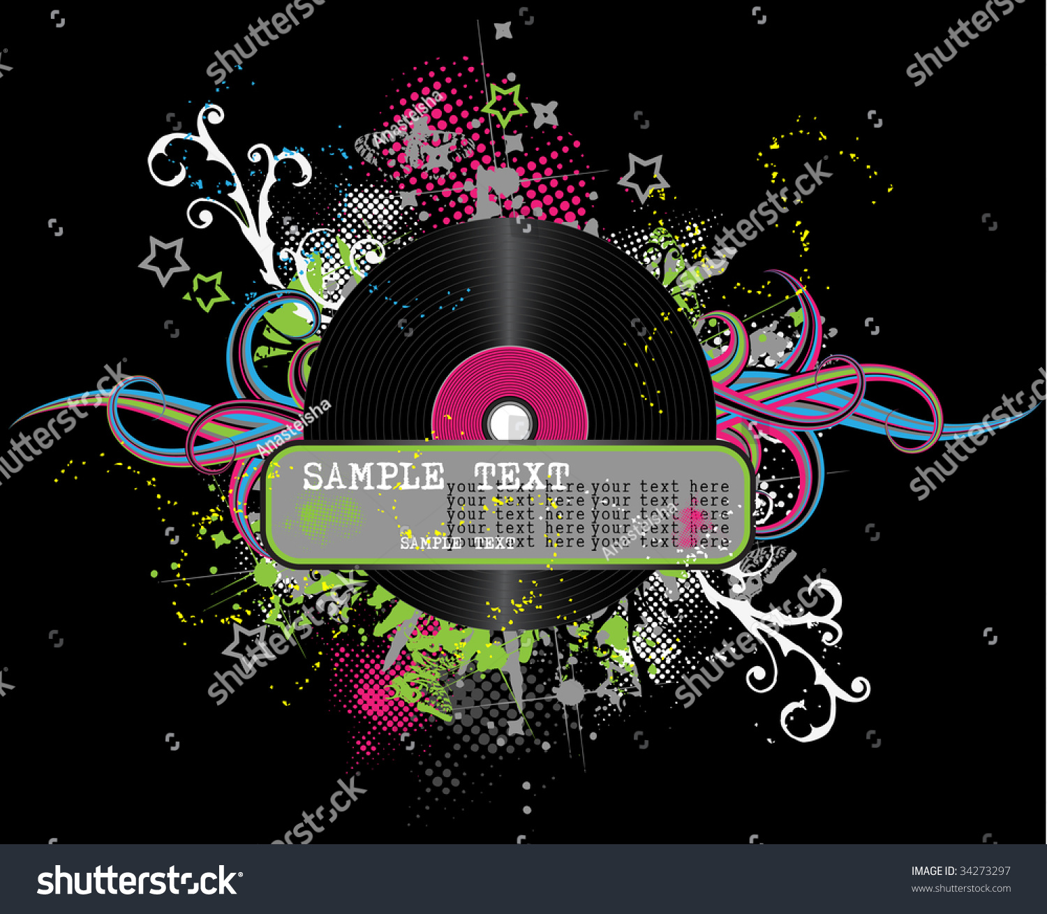 Black Abstract Disco Background Stock Vector (Royalty Free) 34273297 ...