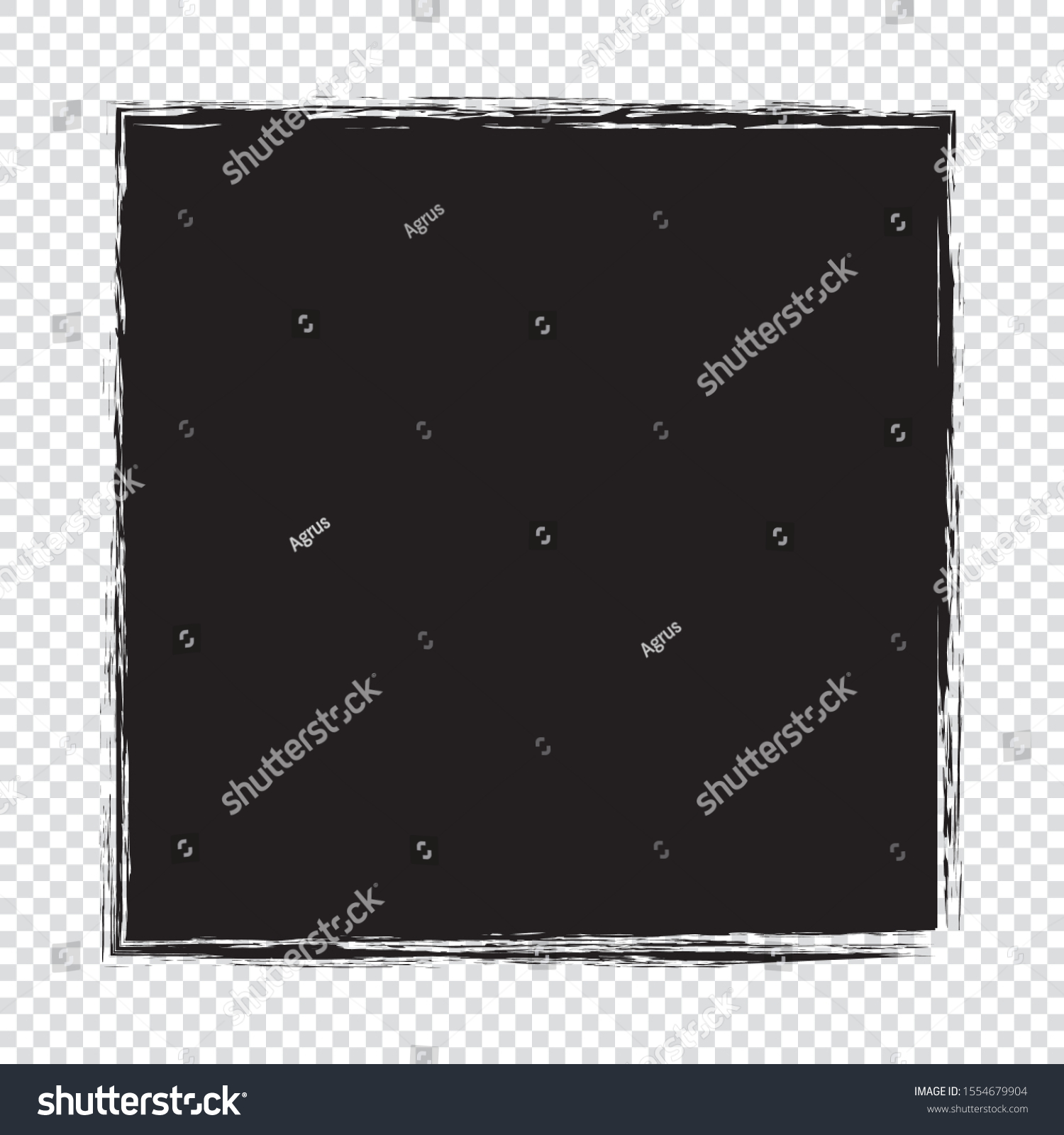Black Abstract Frame On Transparent Background Stock Vector (Royalty ...