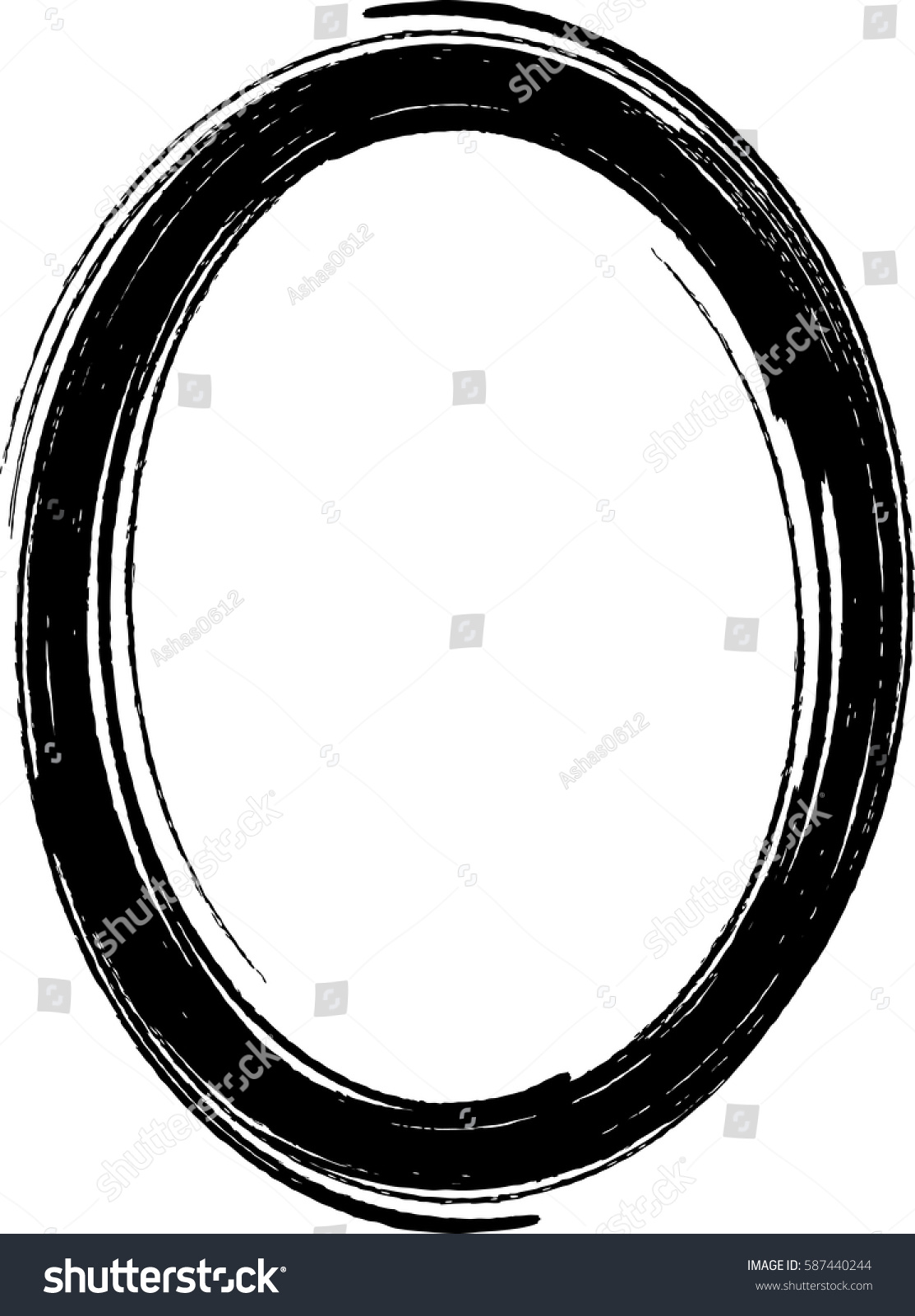 Black Abstract Oval Frame On White Stock Vector (Royalty Free ...