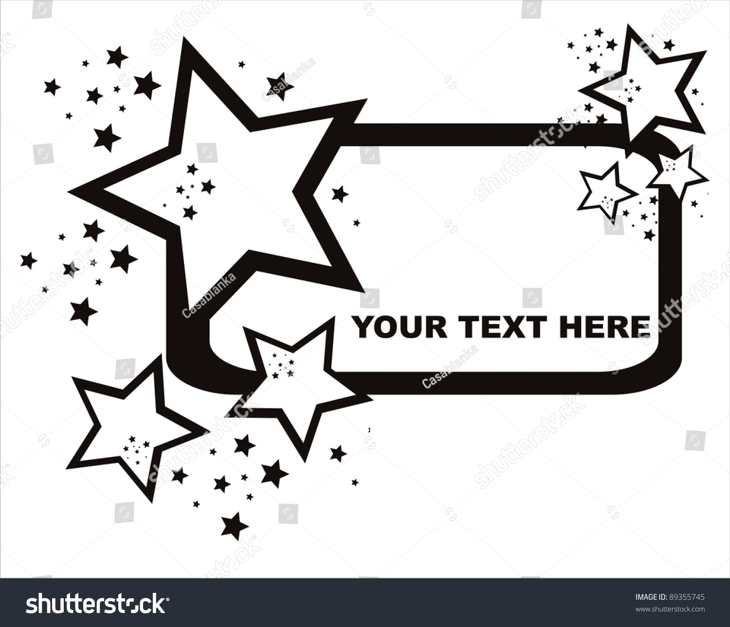 Black Abstract Stars Frame Stock Vector 89355745 - Shutterstock
