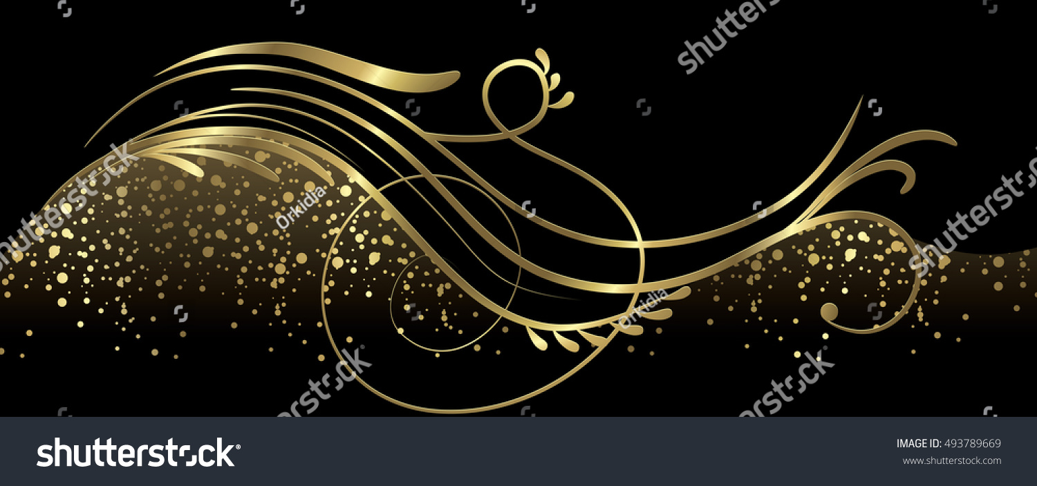 Black Gold Banner Full Vector Elements Stock Vector (Royalty Free ...