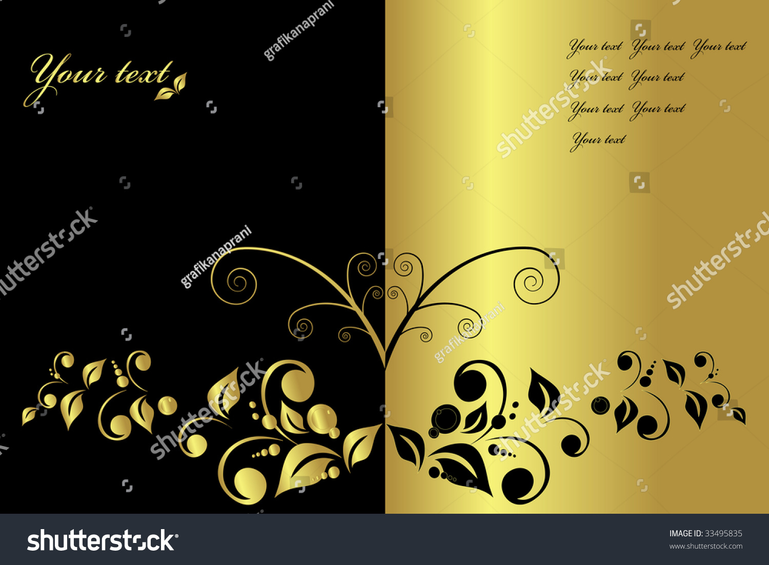 Black And Gold Design Background, Vector - 33495835 : Shutterstock