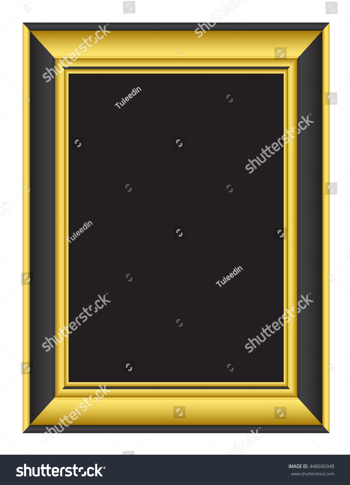 Black Gold Frame Vector Stock Vector (Royalty Free) 448606948