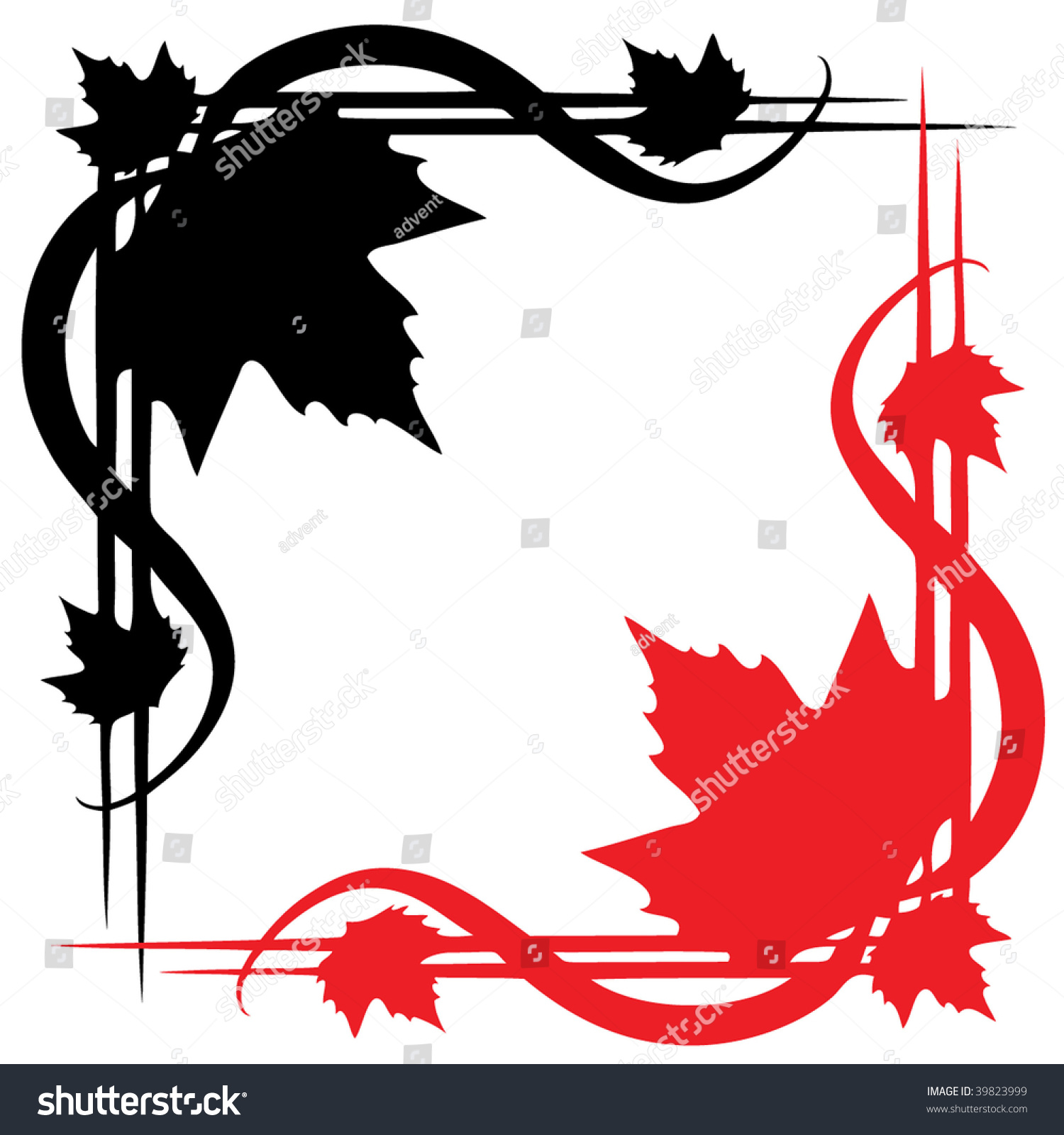 Black Red Corner Design Stock Vector (Royalty Free) 39823999 | Shutterstock