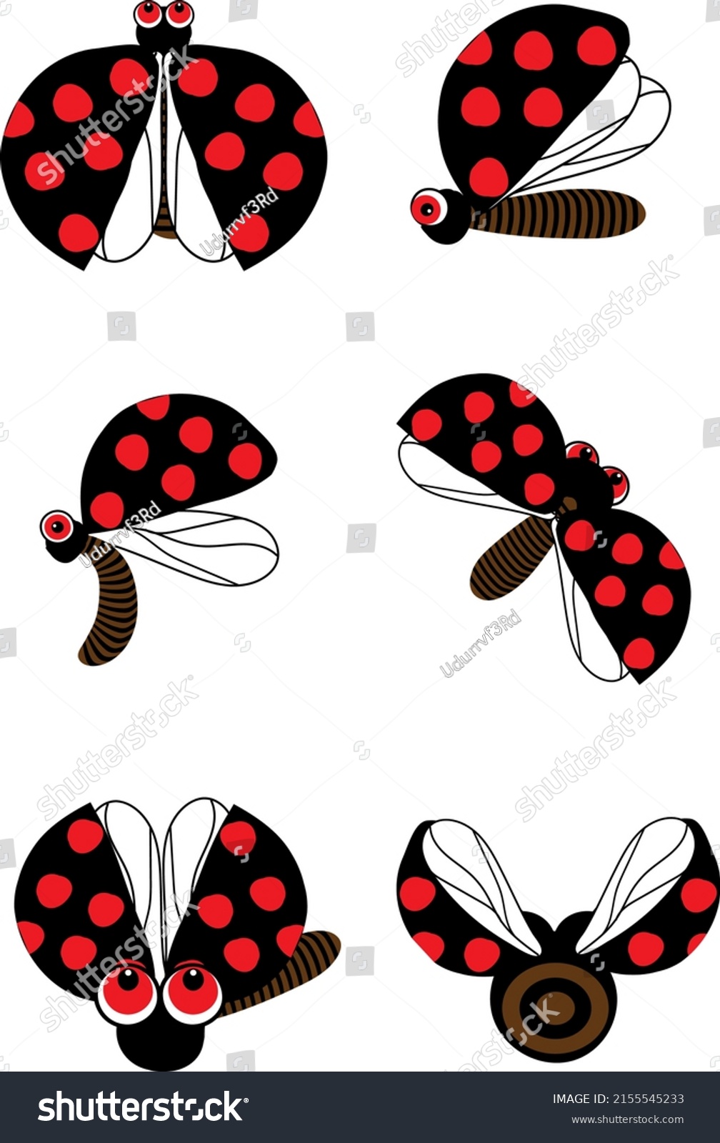 Black Red Dot Lady Bug Vector Stock Vector (Royalty Free) 2155545233 ...