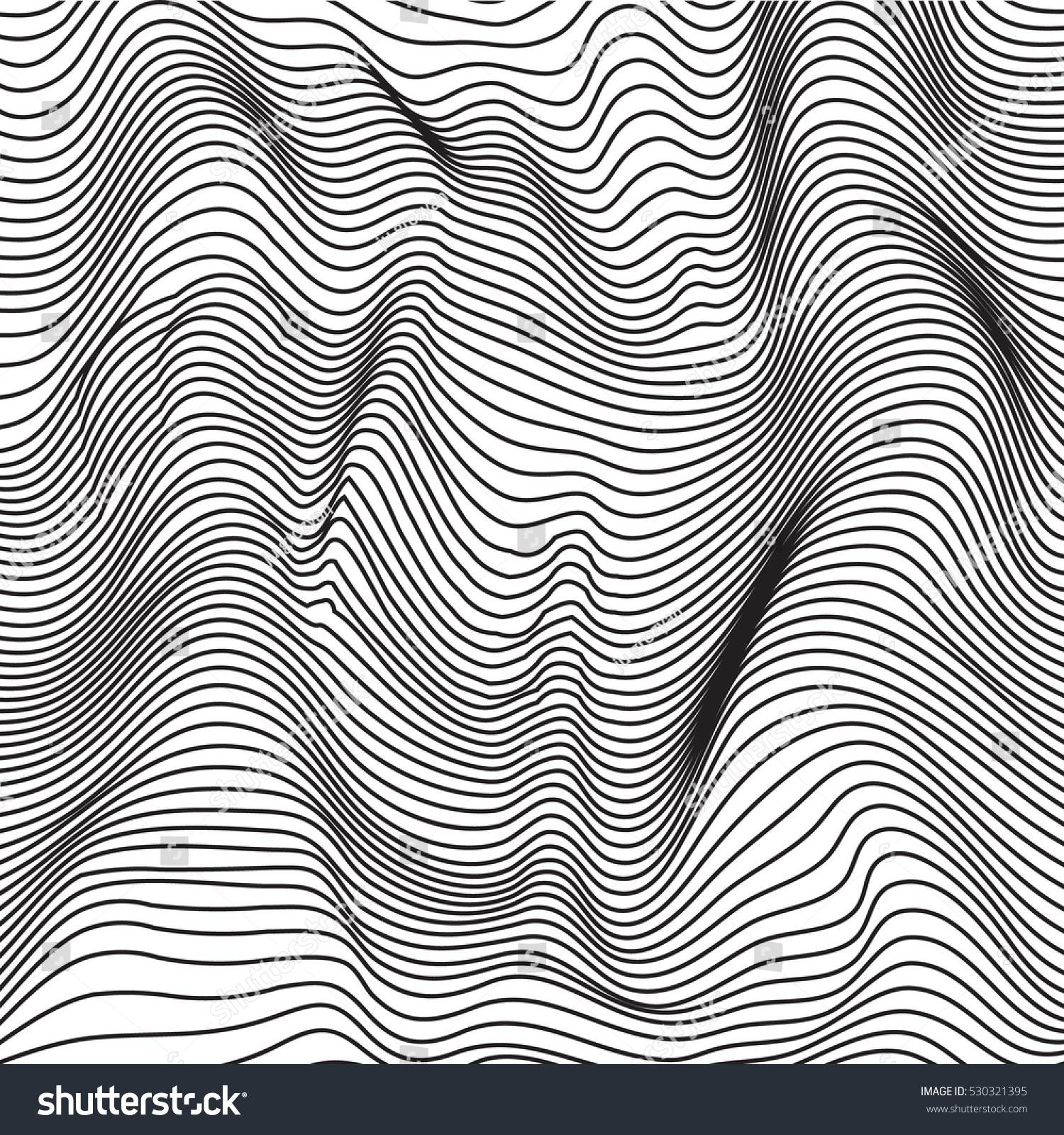 Black White Abstract Waves 3d Effect Stock Vector (Royalty Free ...
