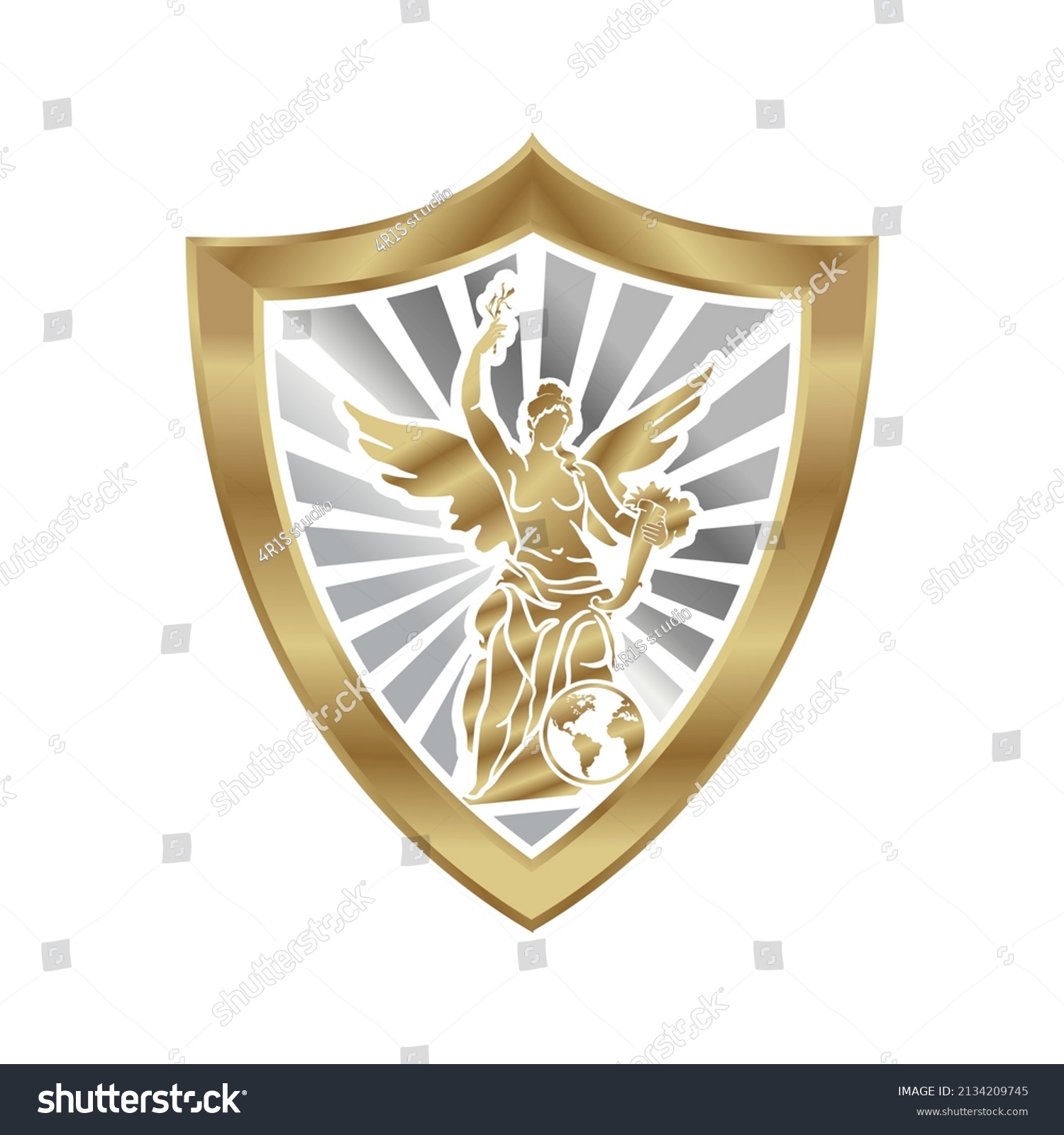 Black White Athens Shield Vector Stock Vector (Royalty Free) 2134209745 ...