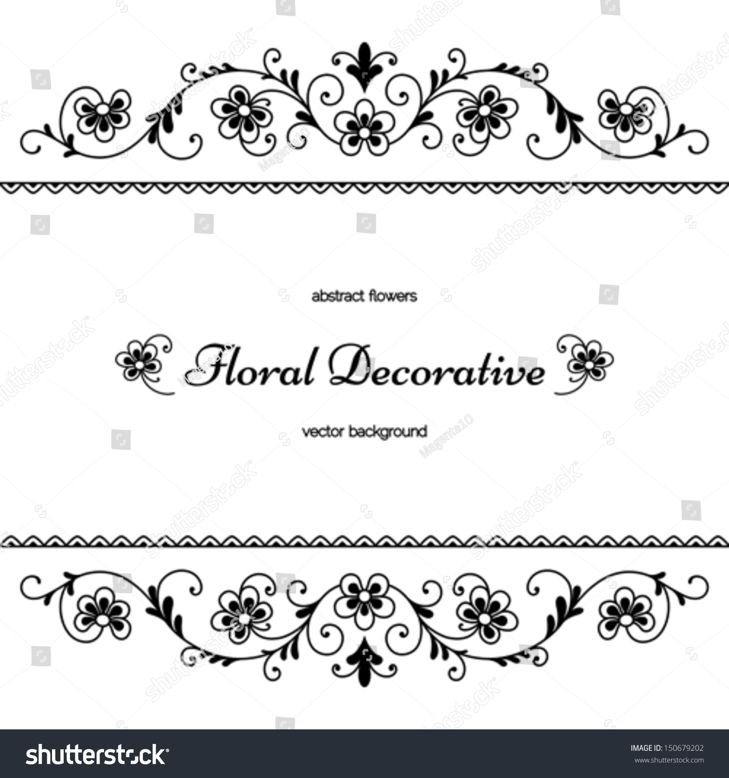 Black White Background Floral Vector Template Stock Vector (Royalty ...