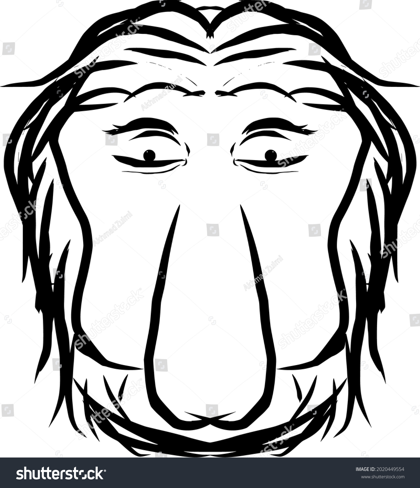 Black White Bekantan Vector Stock Vector (Royalty Free) 2020449554 ...